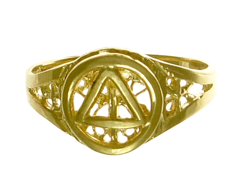 14k Gold AA Filigree Style Ring | My 12 Step Store