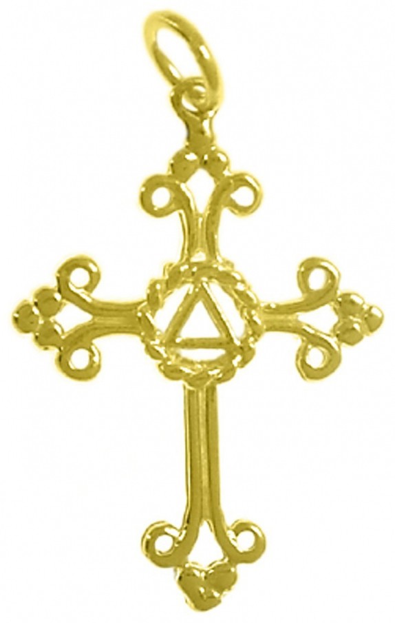 14k Gold AA Symbol Open Cross | My 12 Step Store