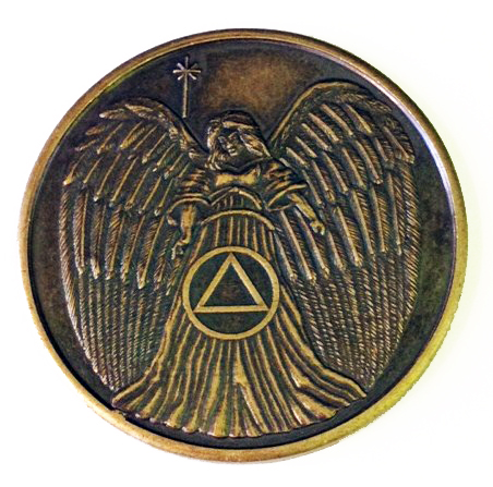 AA Triangle Angel Antique Style Bronze Medallion