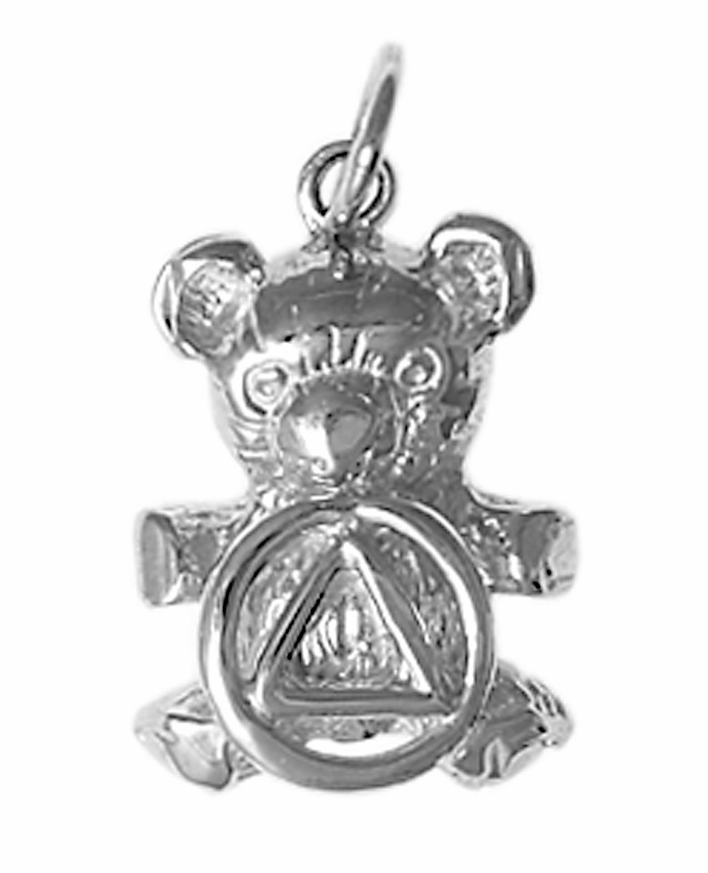 Sterling Silver AA Bear Charm Pendant | My 12 Step Store