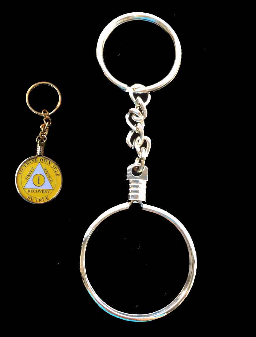 Bezel Key Chain with Crown Top | My 12 Step Store