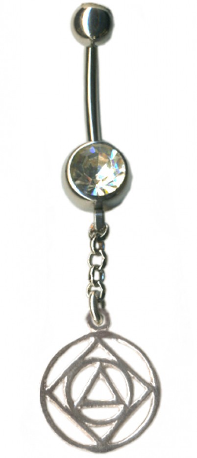 Sterling Silver AA & NA Dual Symbol Body Jewelry
