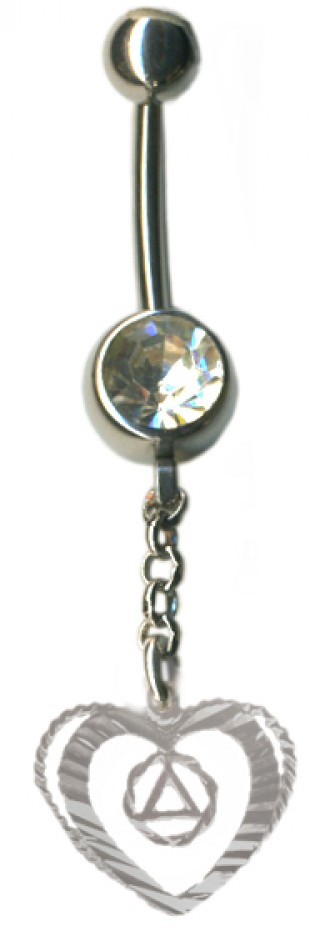 Sterling Silver AA Symbol Heart Body Jewelry | My 12 Step Store