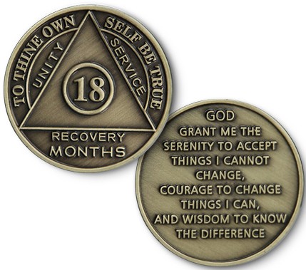 Beveled Bronze AA Recovery Medallion | My 12 Step Store