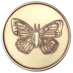 Butterfly AA Medallion | Bronze Butterfly Medallion