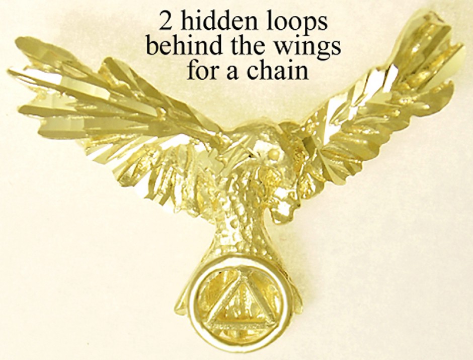 14K American Eagle Gold Pendant | My 12 Step Store