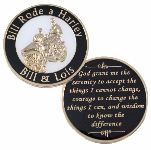 Bill Rode a Harley Enamel Medallion | My 12 Step Store