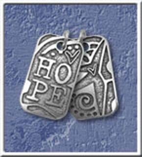 Sterling Silver HOPE Dog Tag Medium Charm