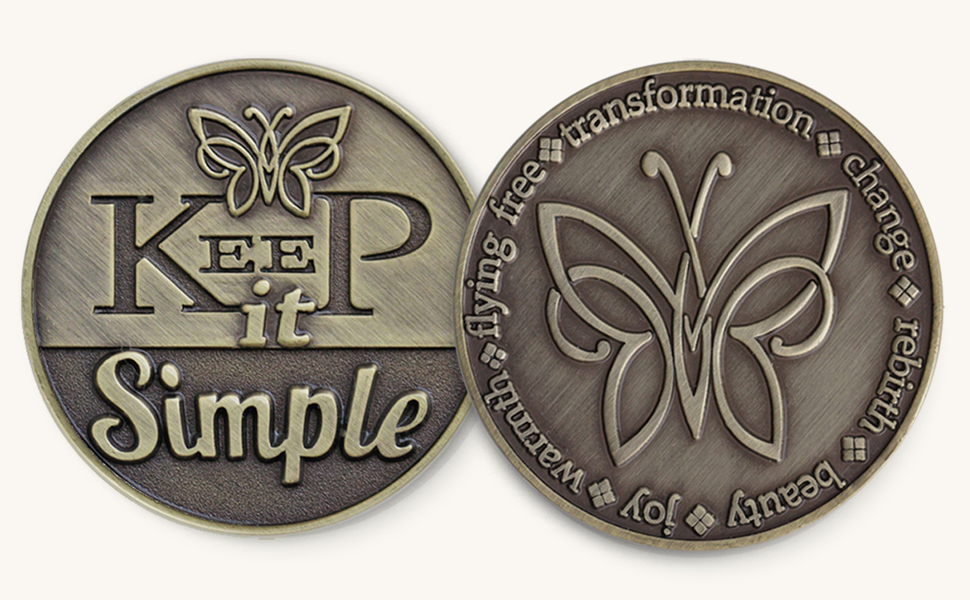 Keep it Simple Antique Bronze Medallion | My 12 Step Store
