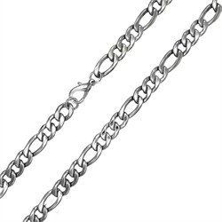 Sterling Silver Medium Figaro Chain Necklace | My 12 Step Store