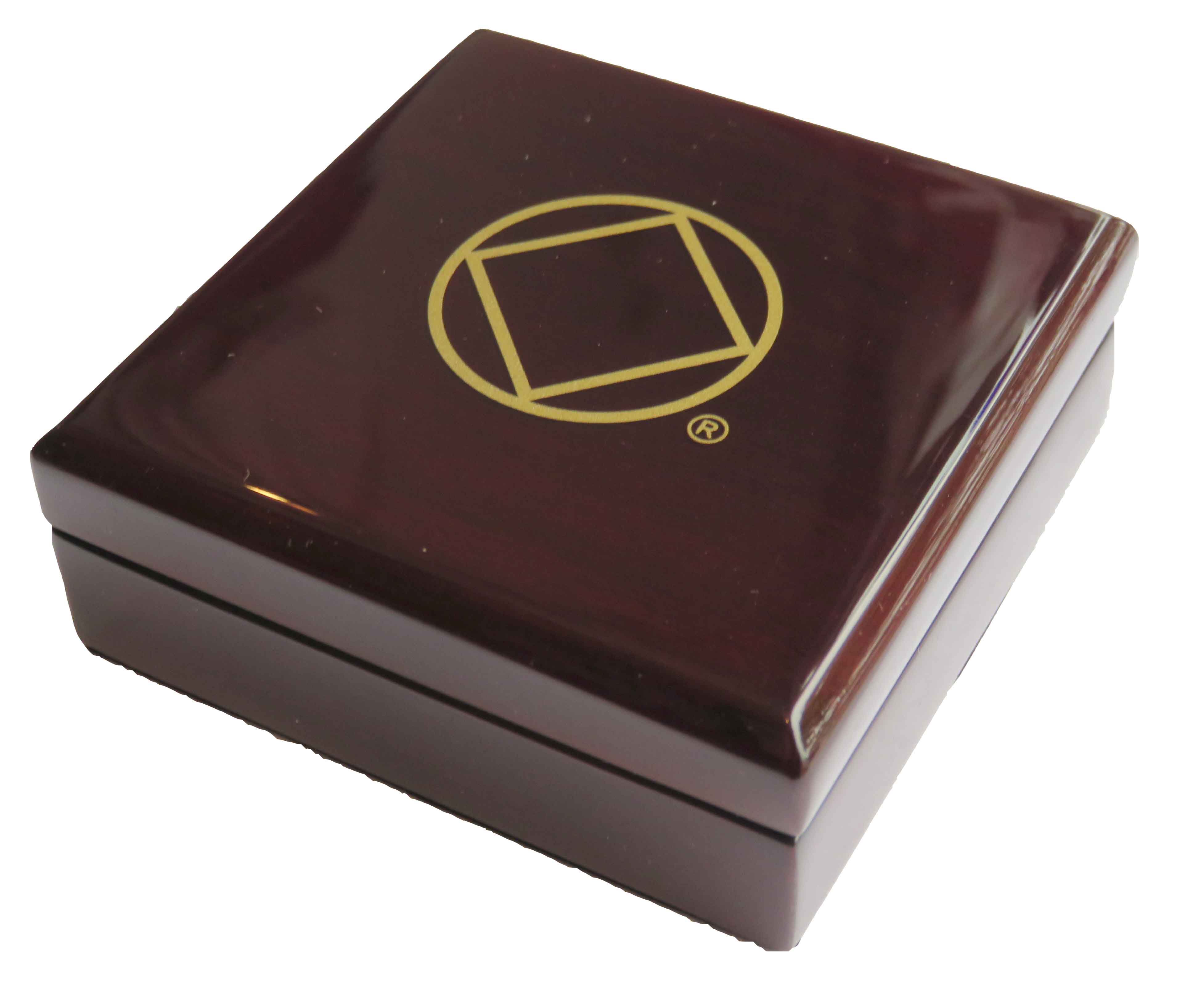 NA Medallion Gift Box - Lacquered Teakwood | My 12 Step Store
