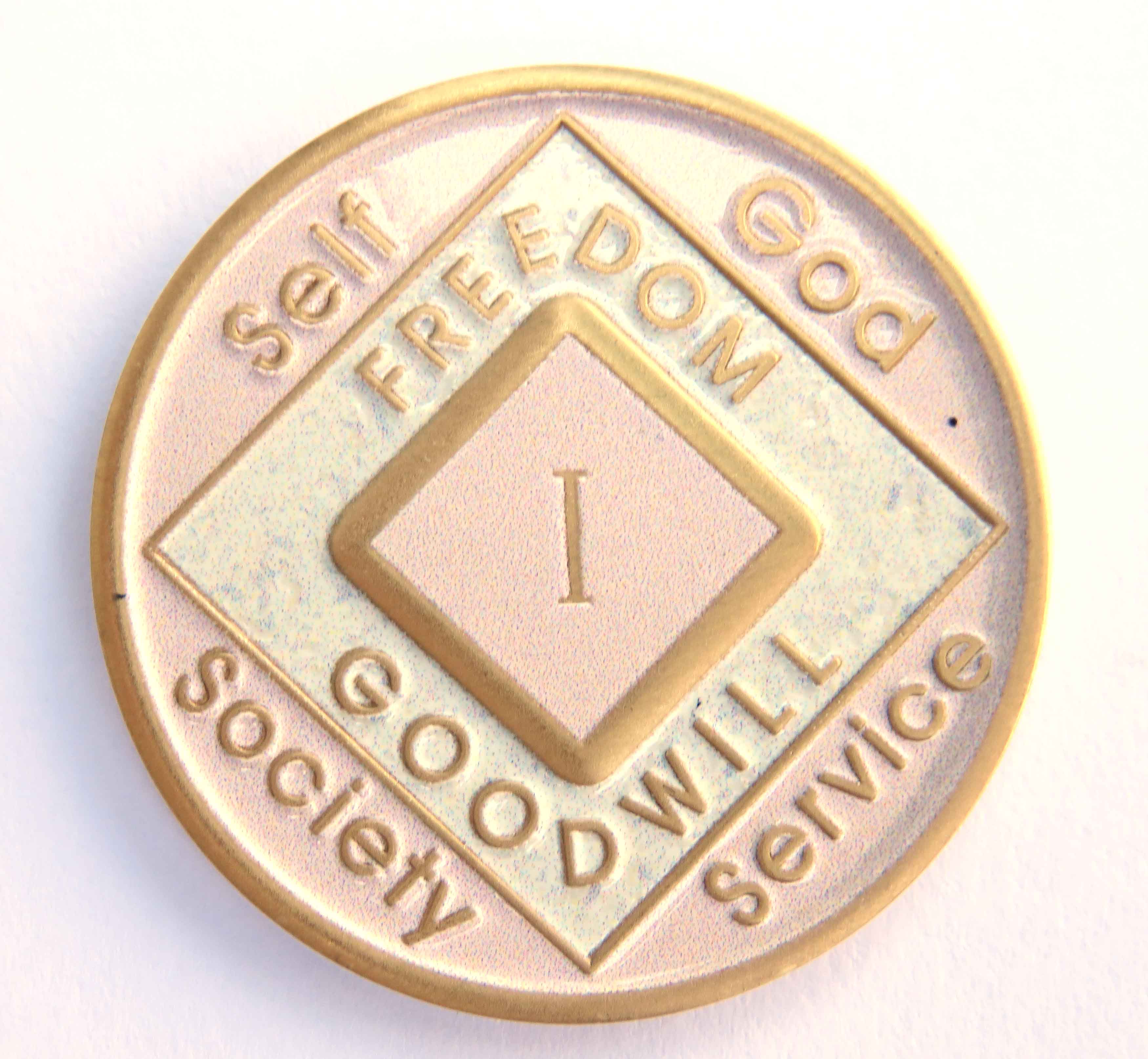 NA Pink Enamel Recovery Medallion