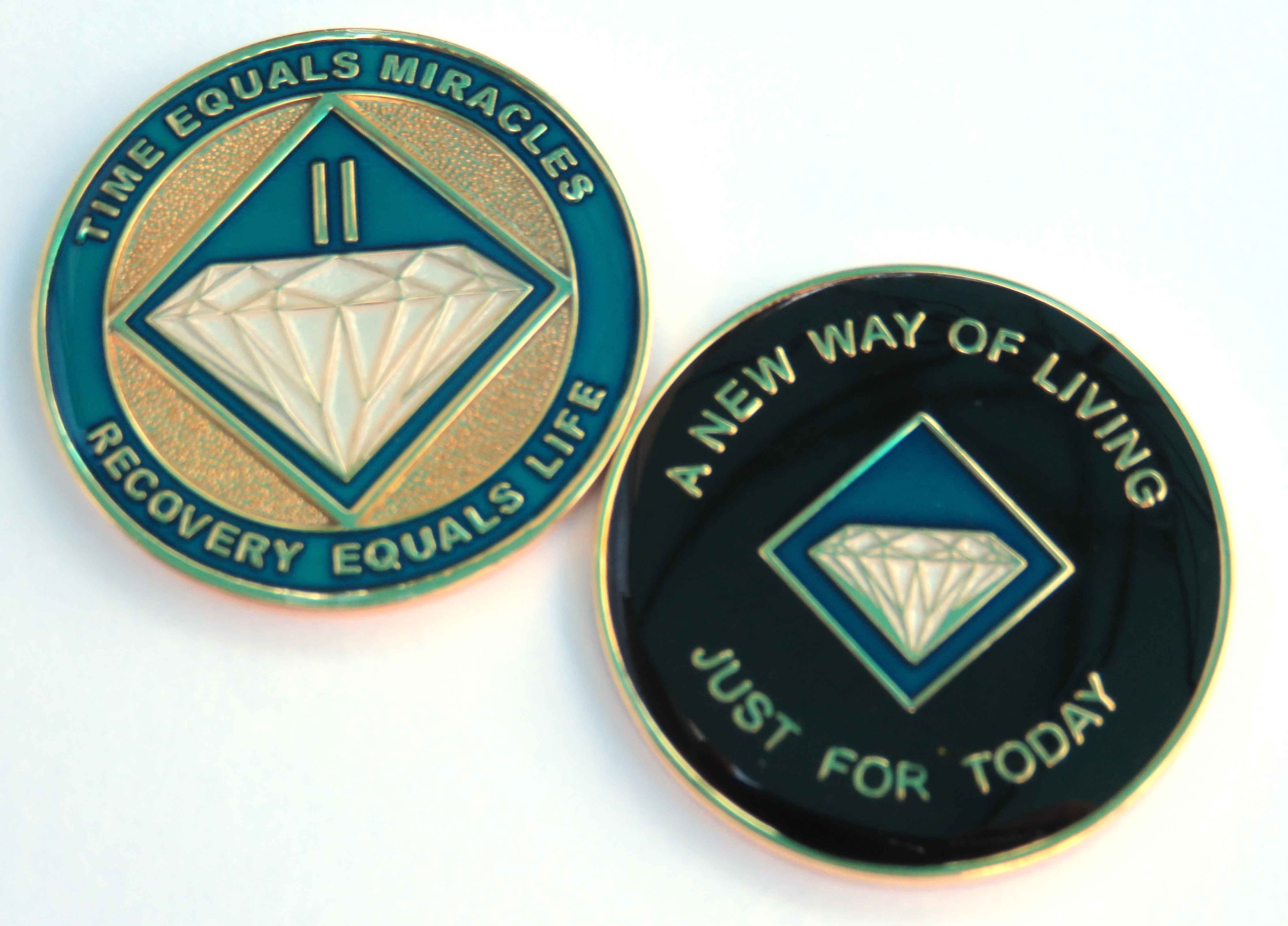 NA Recovery Enamel Medallion - Blue | My 12 Step Store