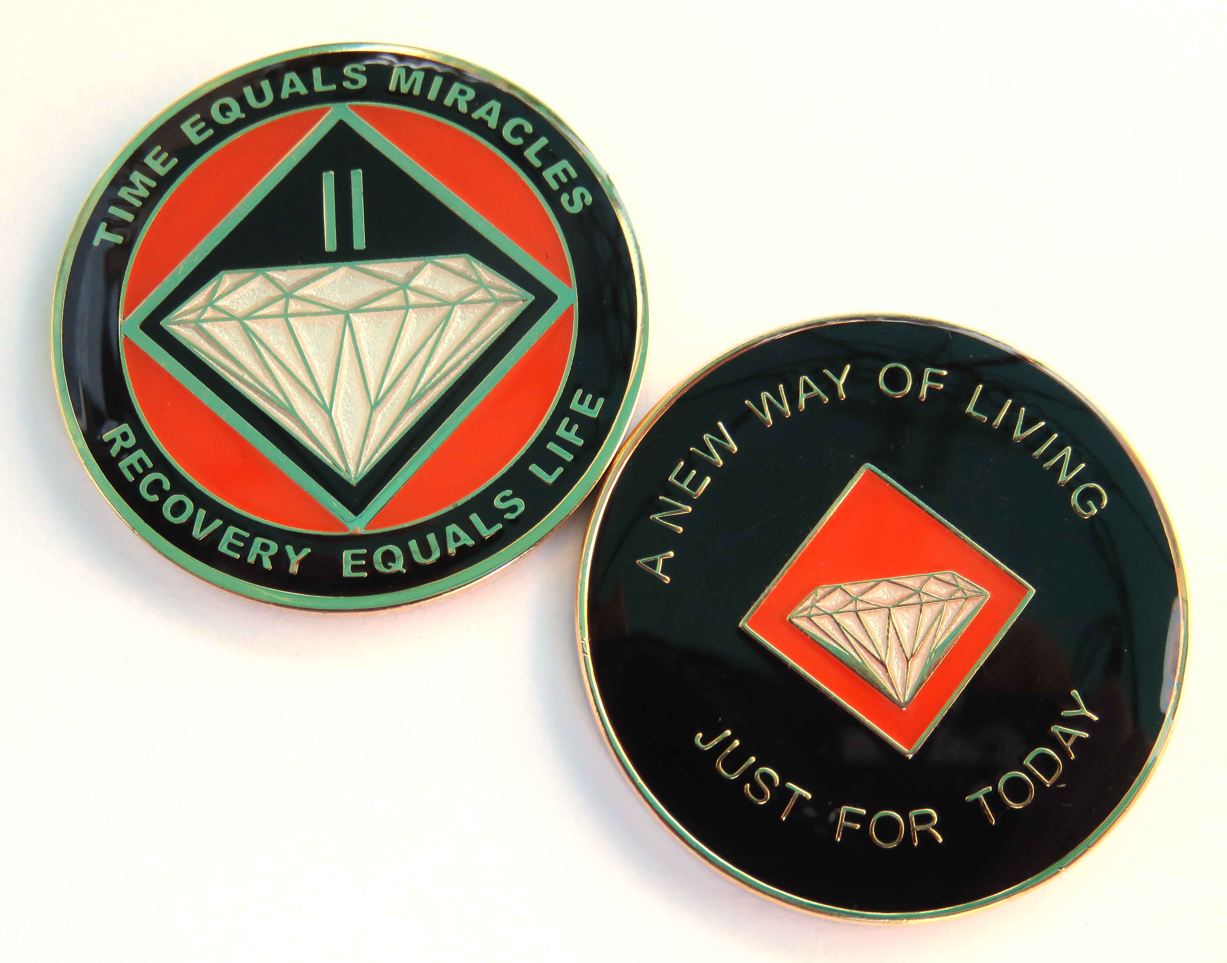 NA Recovery Enamel Medallion - Orange | My 12 Step Store