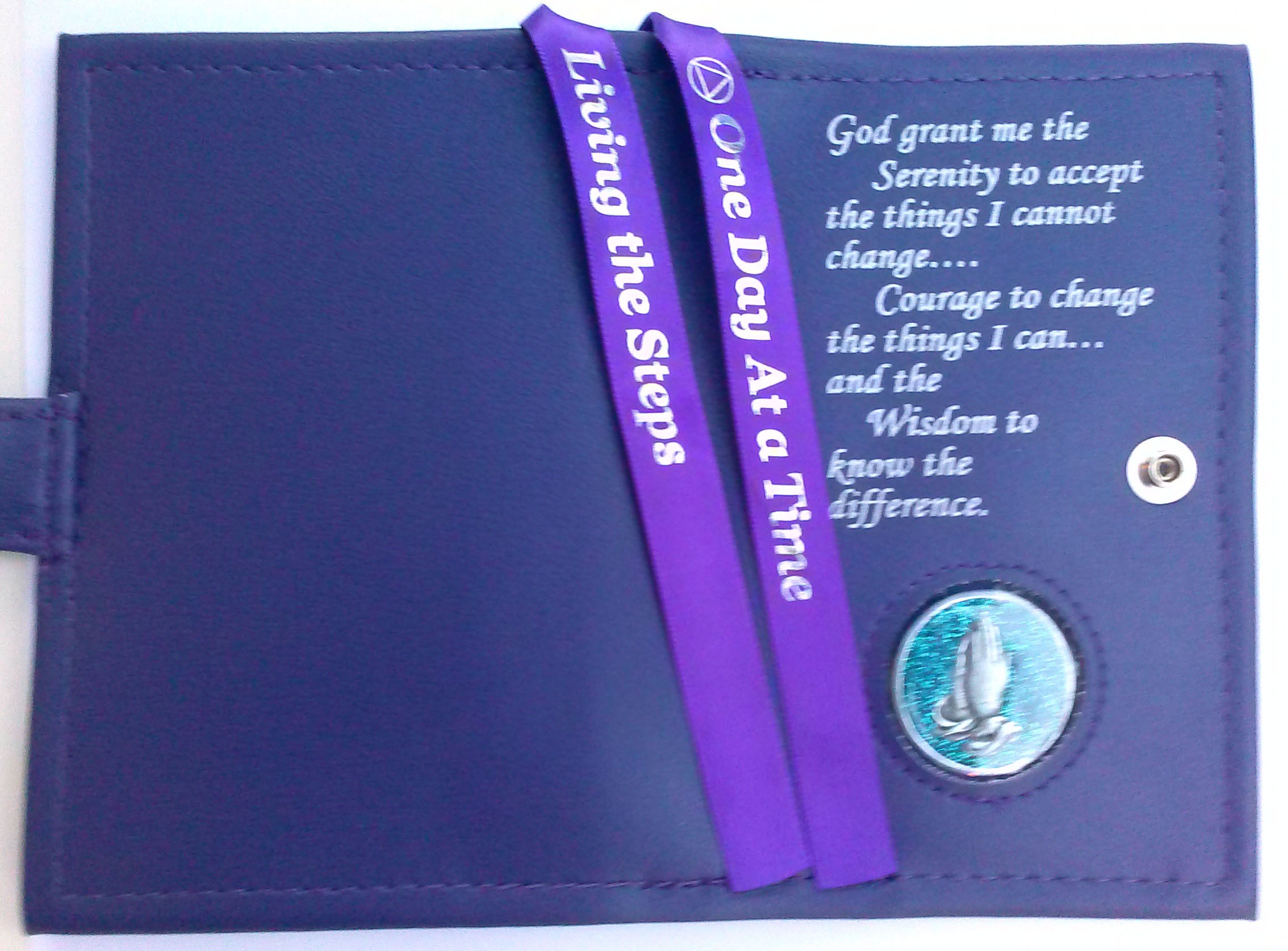 Pocket AA Serenity Prayer Double Cover PURPLE