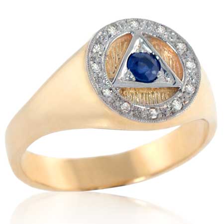 Gold Unity Ring with 12 Diamonds & Center Stone