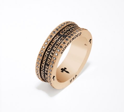 Serenity Ring - Rose Gold with Black Diamonds | My 12 Step Store