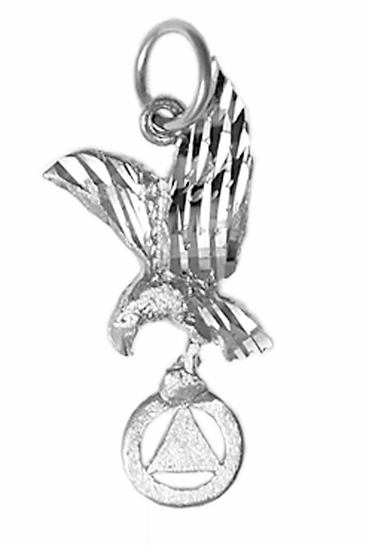 Sterling Silver Right Facing Eagle AA Pendant | My 12 Step Store
