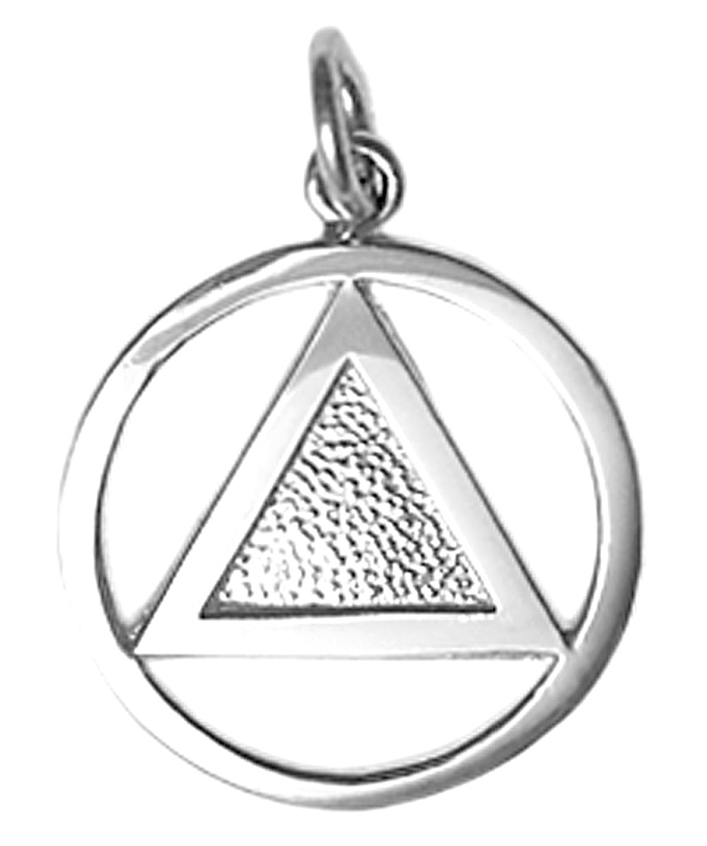 Sterling Silver Solid Triangle AA Symbol Pendant