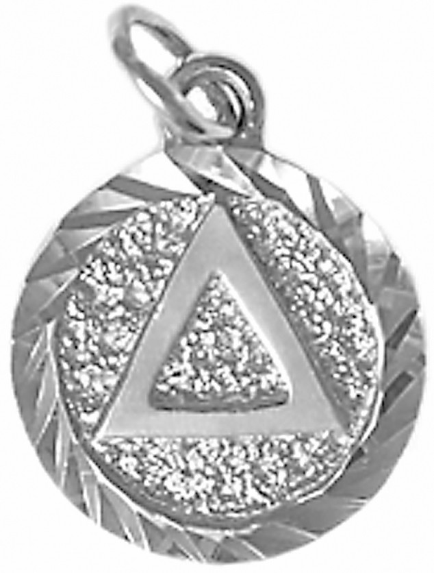 Sterling Silver Triangle Textured Coin Pendant | My 12 Step Store