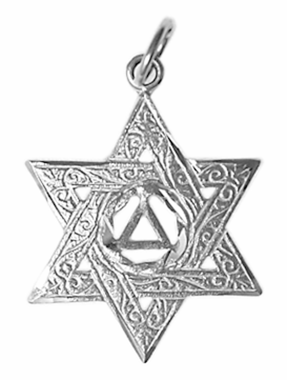 AA Sterling Silver Pendant | Silver Star of David Pendant