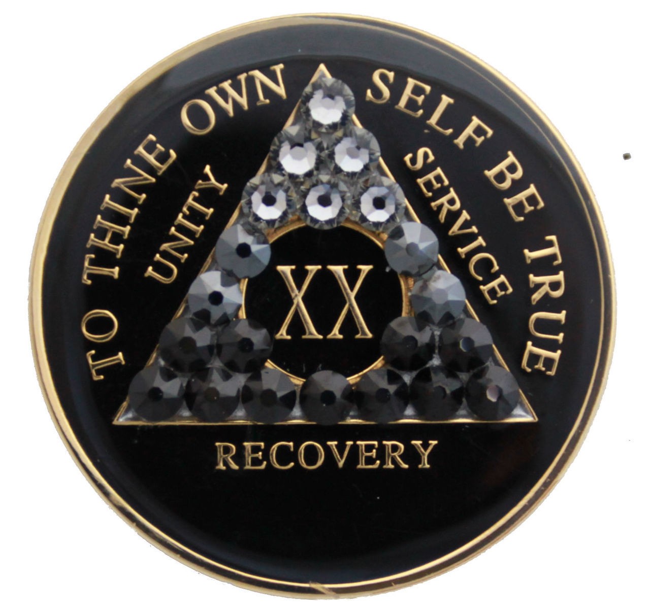 Transition Black Crystallized Medallion | My 12 Step Store