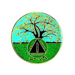Alcoholics Anonymous (AA) Tree of Life Recovery Medallion