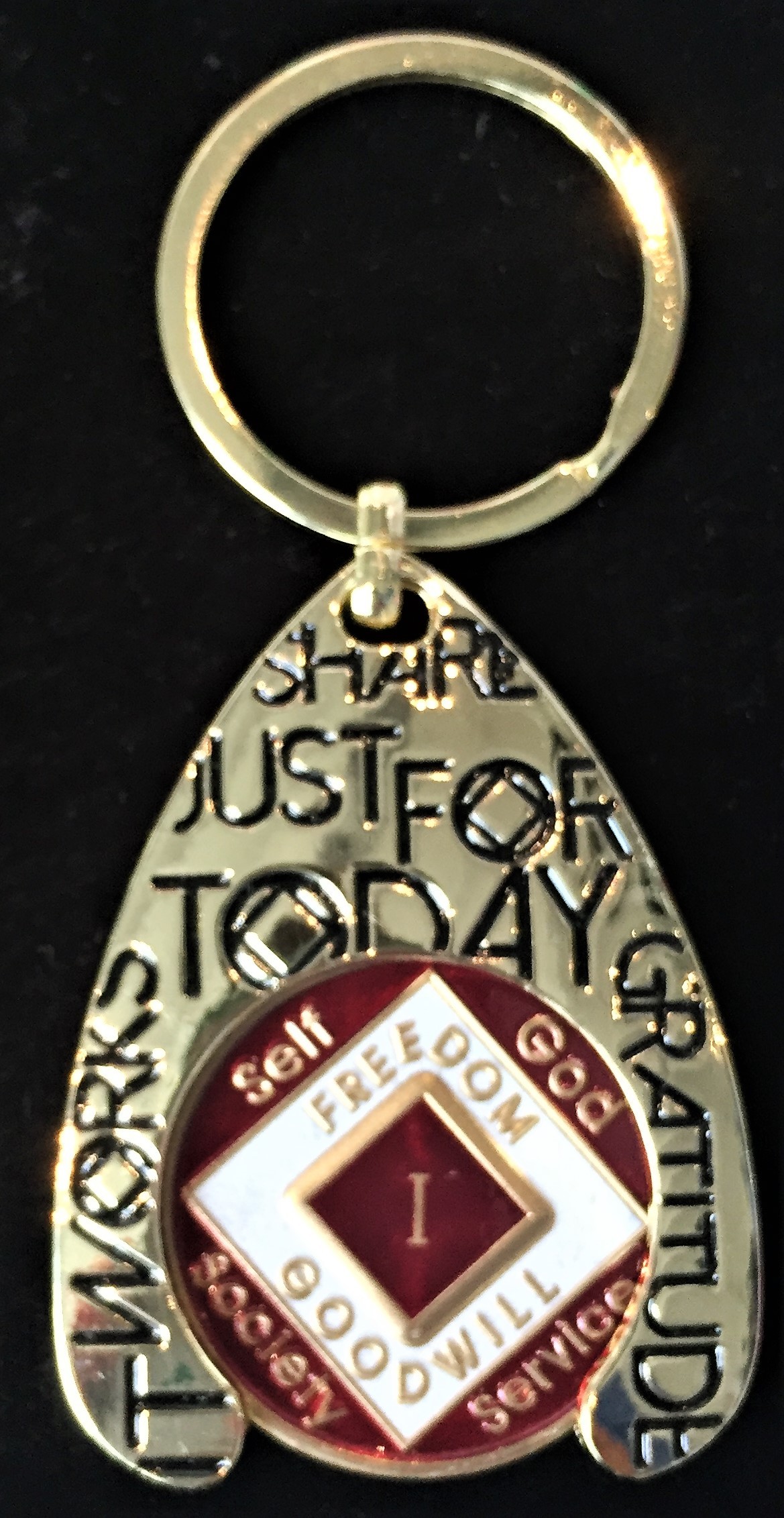 NA Keychain Silver Bronze & Black Finish