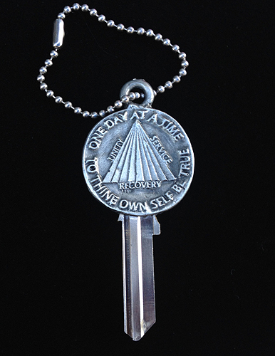 One Day at a Time Keychain | Inspirational AA Keychain