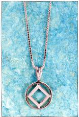 Sterling Silver NA Symbol Necklace | My 12 Step Store