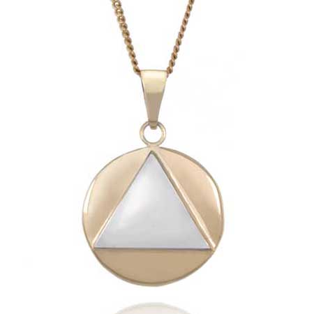 1" Two-Tone 10K Gold AA Unity Pendant | My 12 Step Store