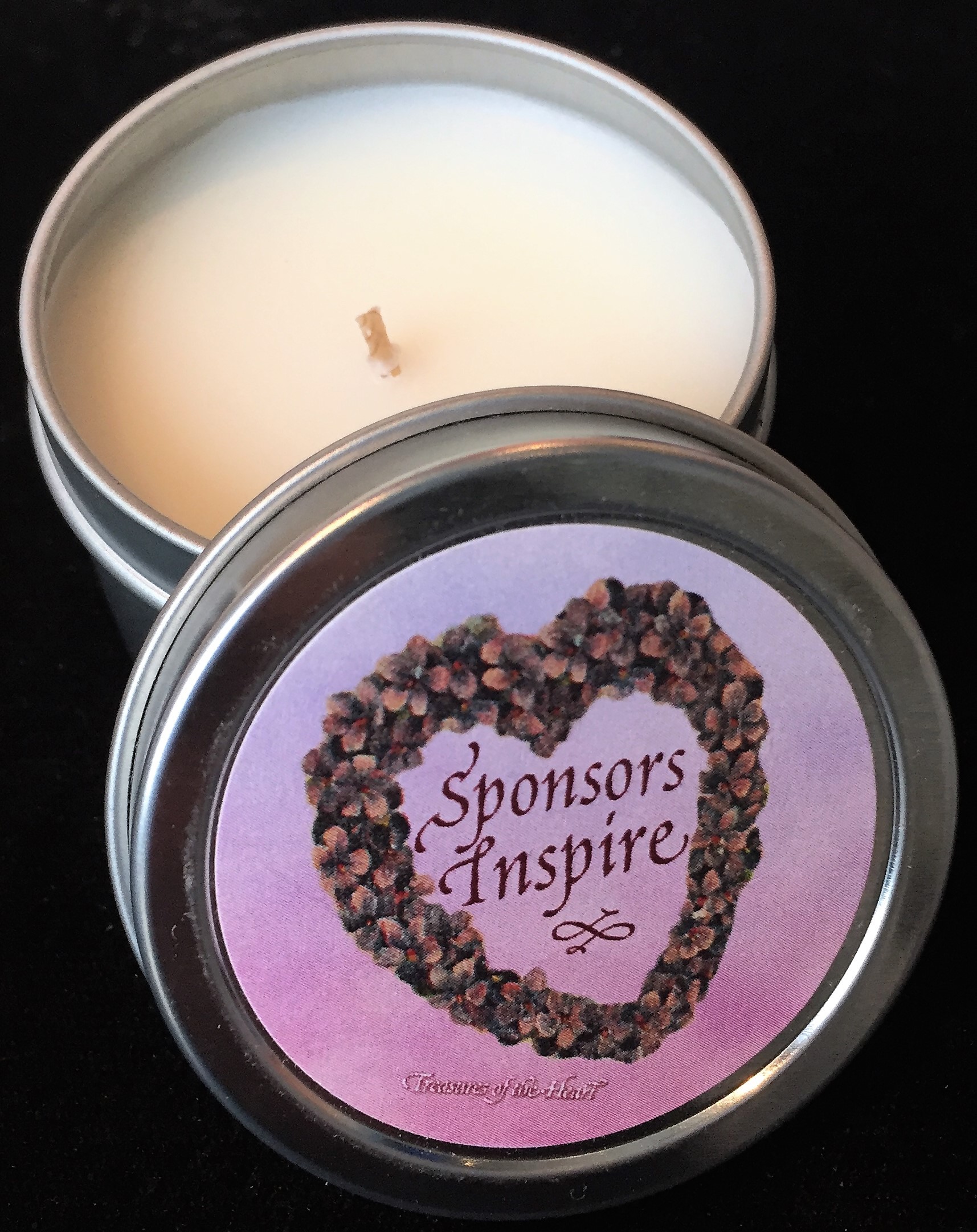Sponsor's Inspire Wreath Shaped Heart Mini Tin Candle